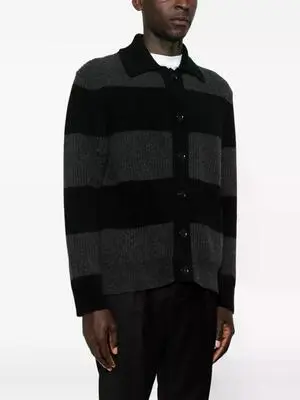 ROBERTO COLLINA Striped Shirt Jacket
