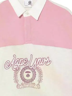 A BATHING APE Embroidered-logo Cotton Polo Top - Neutrals