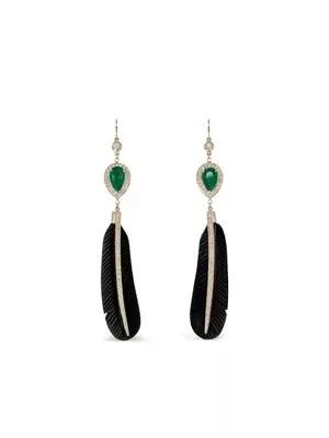 Jacquie Aiche 14k Yellow Sophia Diamond Emerald Earrings - Gold