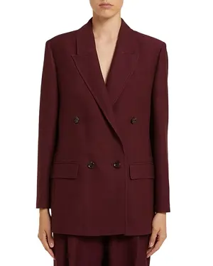 Marella Double Breasted Blazer - Bordeaux