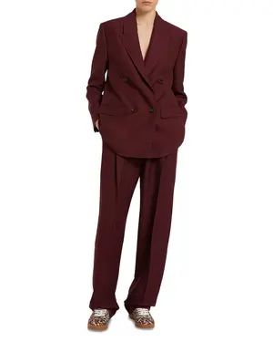 Marella Double Breasted Blazer - Bordeaux