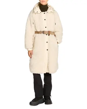Moncler Blavet Long Coat - White