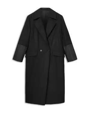 ALLSAINTS Sellma Lea Wool-blend Coat - Black