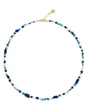 ANABEL ARAM Milos Beaded Collar Necklace - Blue