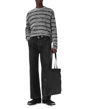 ALLSAINTS Dissolved Striped Crewneck Sweater - Grey/black