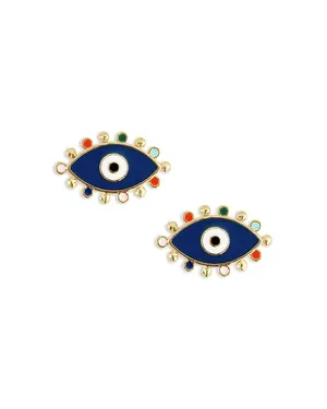ANABEL ARAM Milos Evil Eye Stud Earrings - Blue