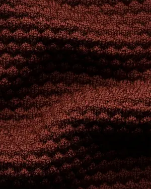 Eton Relaxed Fit Popcorn Stitch Merino Wool Polo Sweater