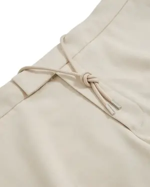 REISS Drawcord Slim Fit Trousers - Stone