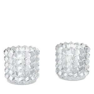 THE MARTHA, BY BACCARAT Zig Zag Votives Candle Holders, Set Of 2 - No Color