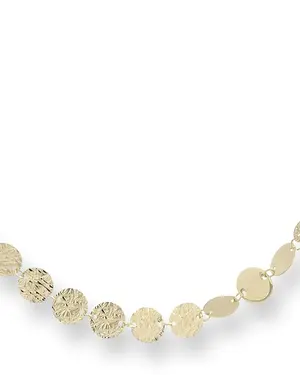 Bloomingdale'S 14k Yellow Textured Disc Collar Necklace - Gold