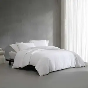 Calvin Klein Puckered Grid Solid 3 Piece Duvet Cover Set, Queen