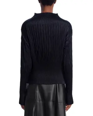 Issey Miyake Faux Suede Puff Pleats Top