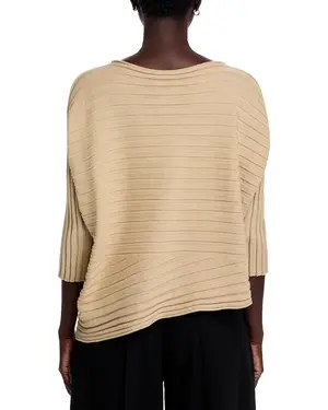 Issey Miyake Asymmetrical Cotton Cashmere Blend Sweater