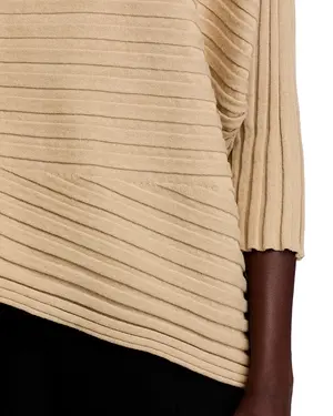 Issey Miyake Asymmetrical Cotton Cashmere Blend Sweater