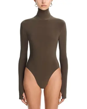 Norma Kamali Turtleneck Bodysuit - Bark