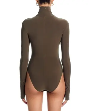 Norma Kamali Turtleneck Bodysuit - Bark
