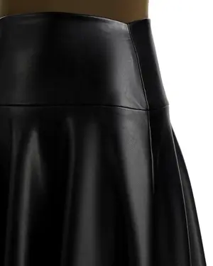 Norma Kamali Faux Leather Midi Skirt