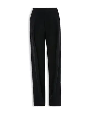 Victoria Beckham Wool Sculptural Leg Trousers - Black