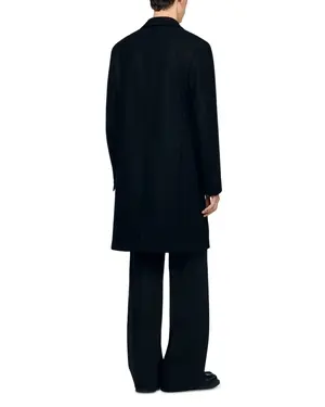 Sandro Wool Blend Coat - Black