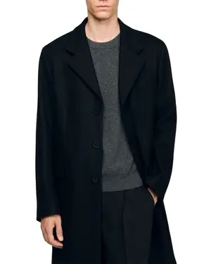 Sandro Wool Blend Coat - Black