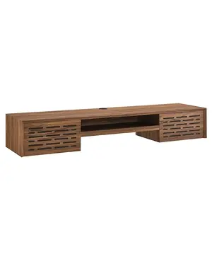 MODWAY Merit 60" Wall Mount Wood Office Desk - Walnut