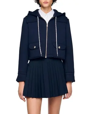 Sandro Dorian Zippered Jacket - Navy Blue