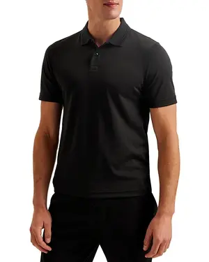 Ted Baker London Short Sleeve Regular Fit Polo - Black