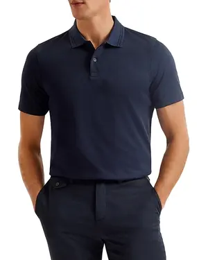 Ted Baker London Short Sleeve Regular Fit Polo - Navy