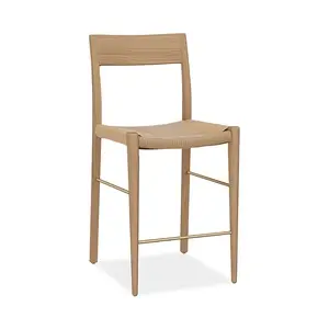 SUNPAN Bondi Counter Stool, Light Oak - Light Oakwoven Paper