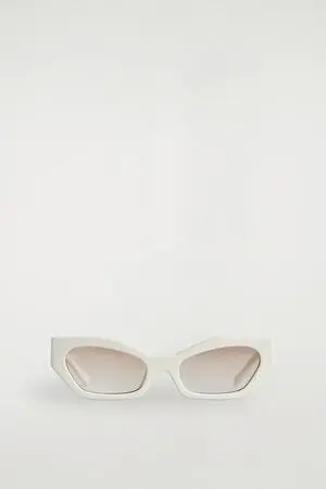 Cos Leather Cat-eye Sunglasses - White