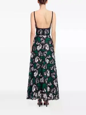 Elie Saab Macramé Floral Midi Dress