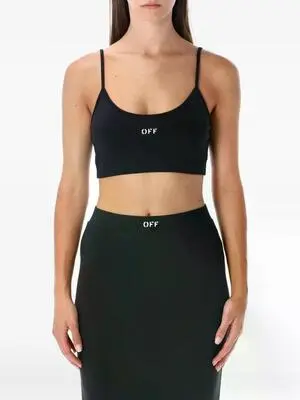 Off-White Sleek Spaghetti-strap Crop Top