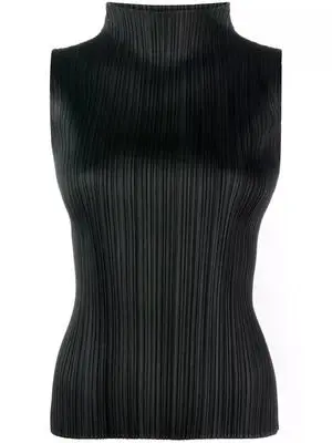 Issey Miyake Sleeveless High-neck Top - Black