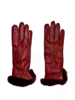 RESTELLI Fur-trimmed Leather Gloves