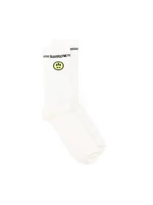 BARROW Intarsia-knit Logo Socks - Bianco