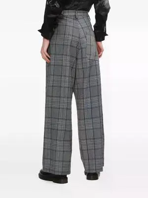 Y’s Checked Wide-leg Trousers
