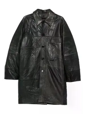 ALAINPAUL Leather Single-breasted Coat