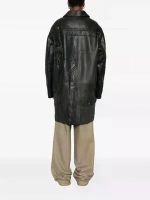 ALAINPAUL Leather Single-breasted Coat