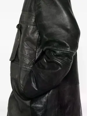 ALAINPAUL Leather Single-breasted Coat