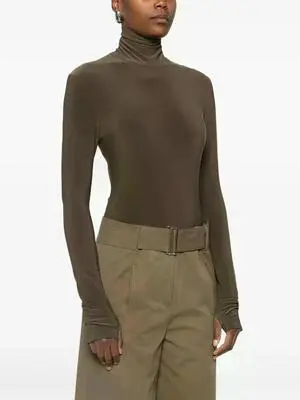 Norma Kamali Long-sleeve High-neck Bodysuit