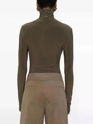 Norma Kamali Long-sleeve High-neck Bodysuit