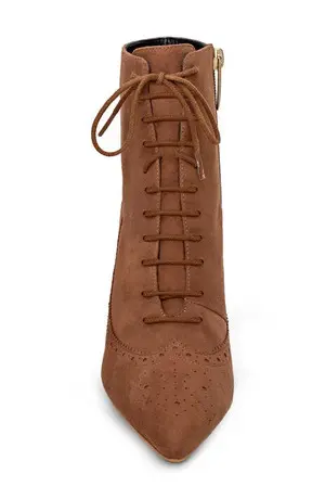 L'Agence Fayette Lace-up Bootie - Sand Suede