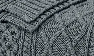 BOLL & BRANCH Aran Cable Organic Cotton Knit Throw Blanket