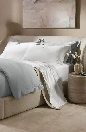 BOLL & BRANCH Signature Piped Edge Sheet Set - White/white