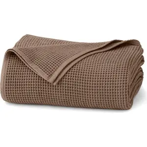 BOLL & BRANCH Organic Cotton Waffle Bed Blanket - Walnut