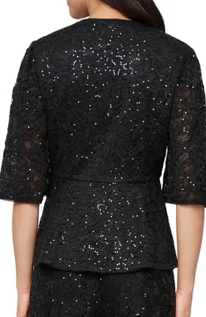 Alex Evenings Sequin Lace Wrap Top