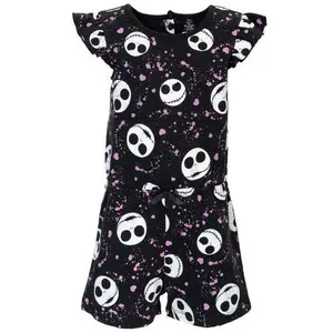 Disney Sleeveless Skater Romper - Jack Skellington Black Black