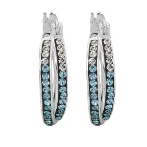 CRYSTALOGY Crystal Oval Hoop Earrings