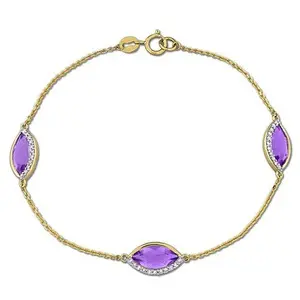 JULIANNA B. Gemstone & Diamond Station Bracelet - Amethyst