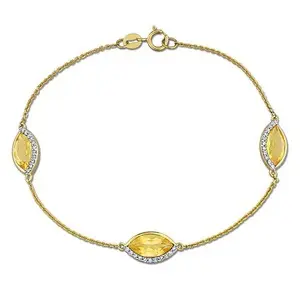 JULIANNA B. Gemstone & Diamond Station Bracelet - Citrine